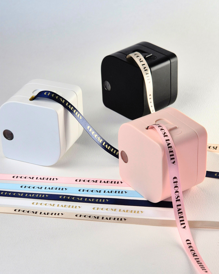 The Black Ribbon Label Printer + Free 4m White Label Tape – Labelly