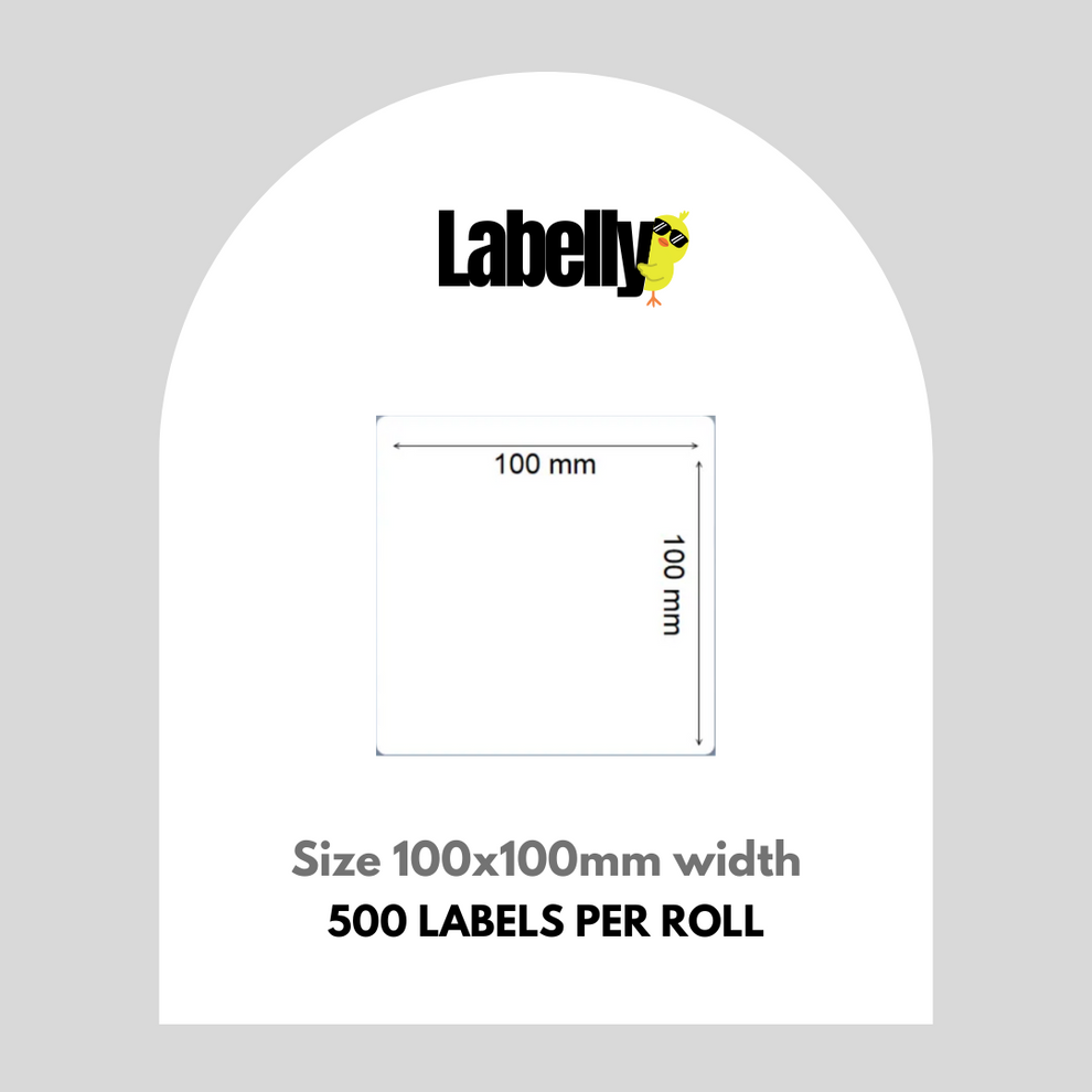 Extra-Large Square Labels - 100x100mm 500 per roll – Labelly