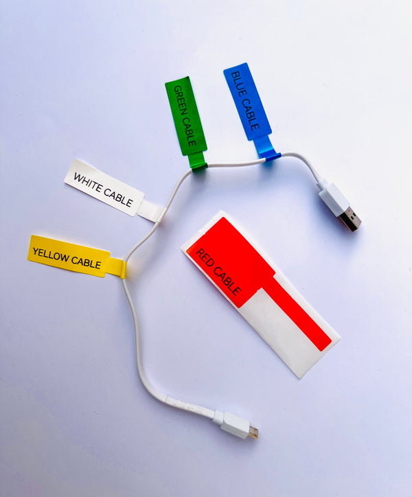 Yellow Cable Labels - 25*78mm 80 per roll 🔌 – Labelly