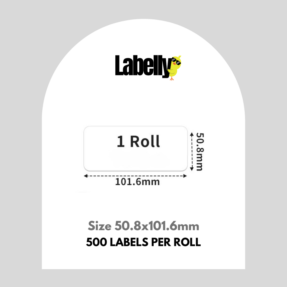 Wide White Rectangular Labels - 500 per roll – Labelly