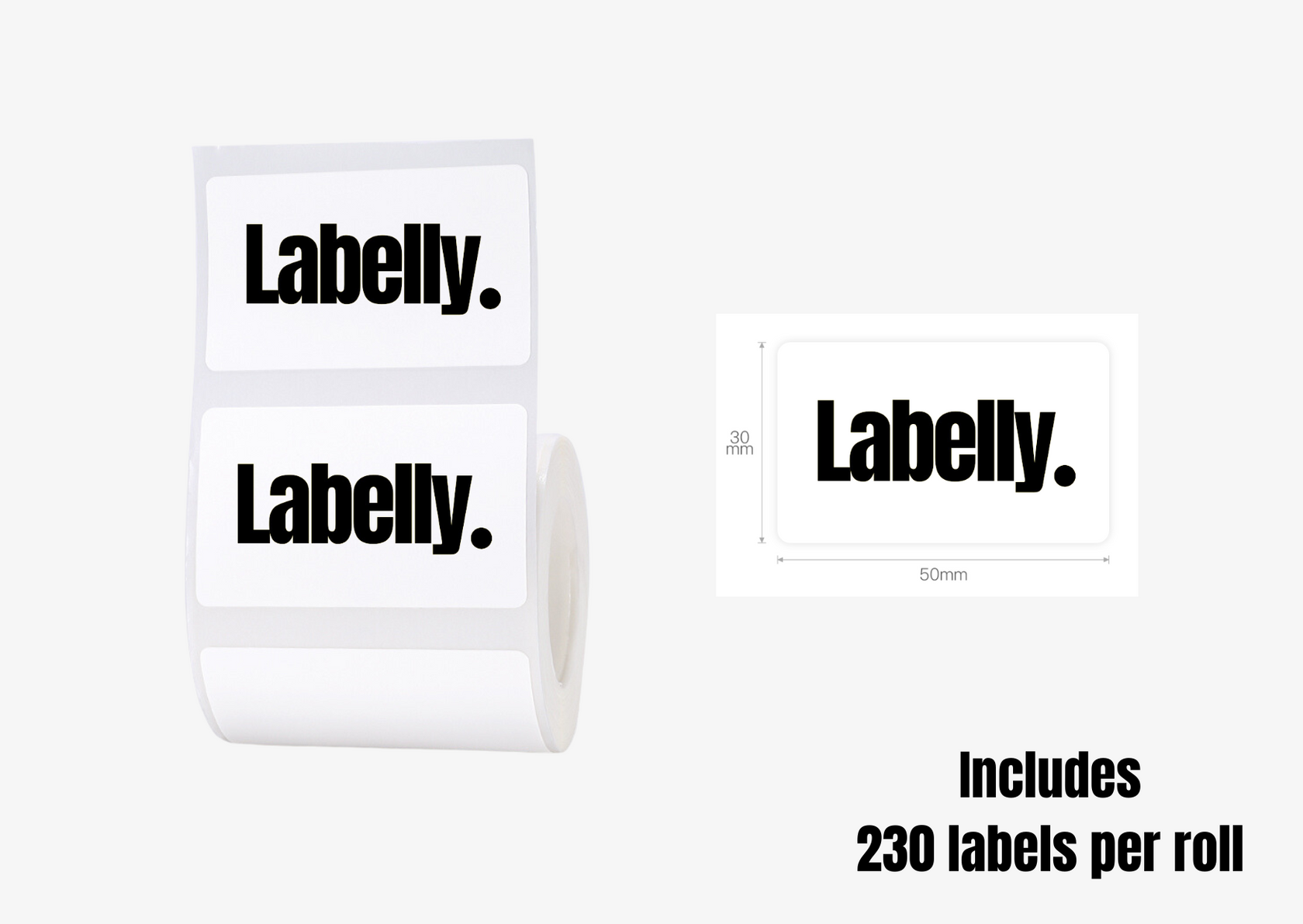 Medium White Standard Rectangular Labels - 230 per roll – Labelly