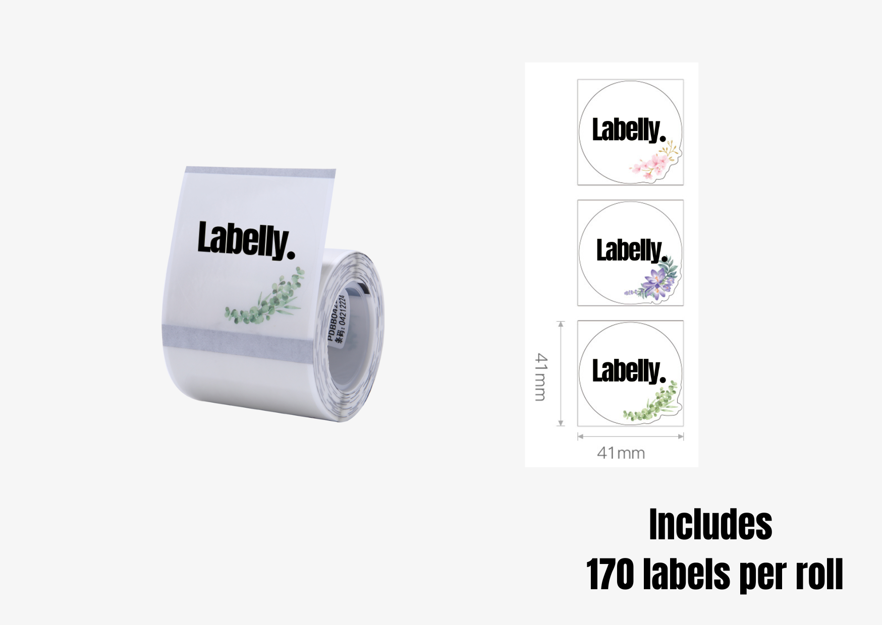 Flower Themed Transparent Round Labels - 170 per roll ⎚ – Labelly